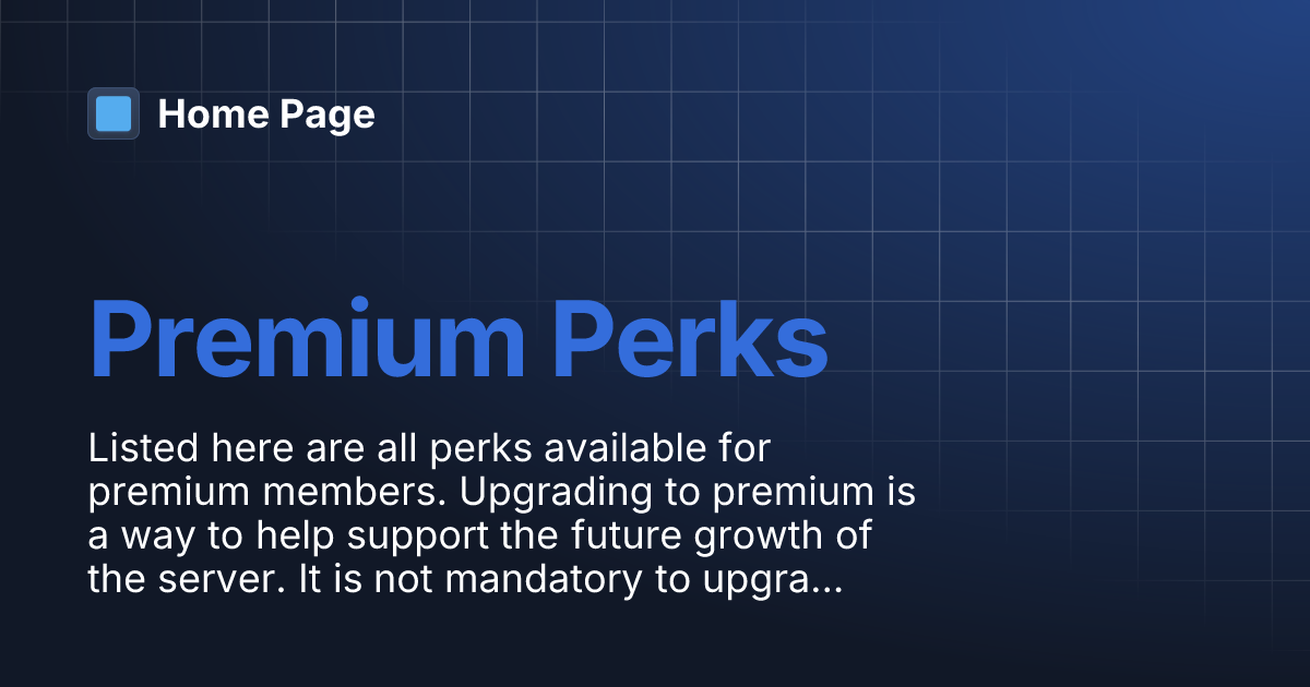Premium Perks | Home Page