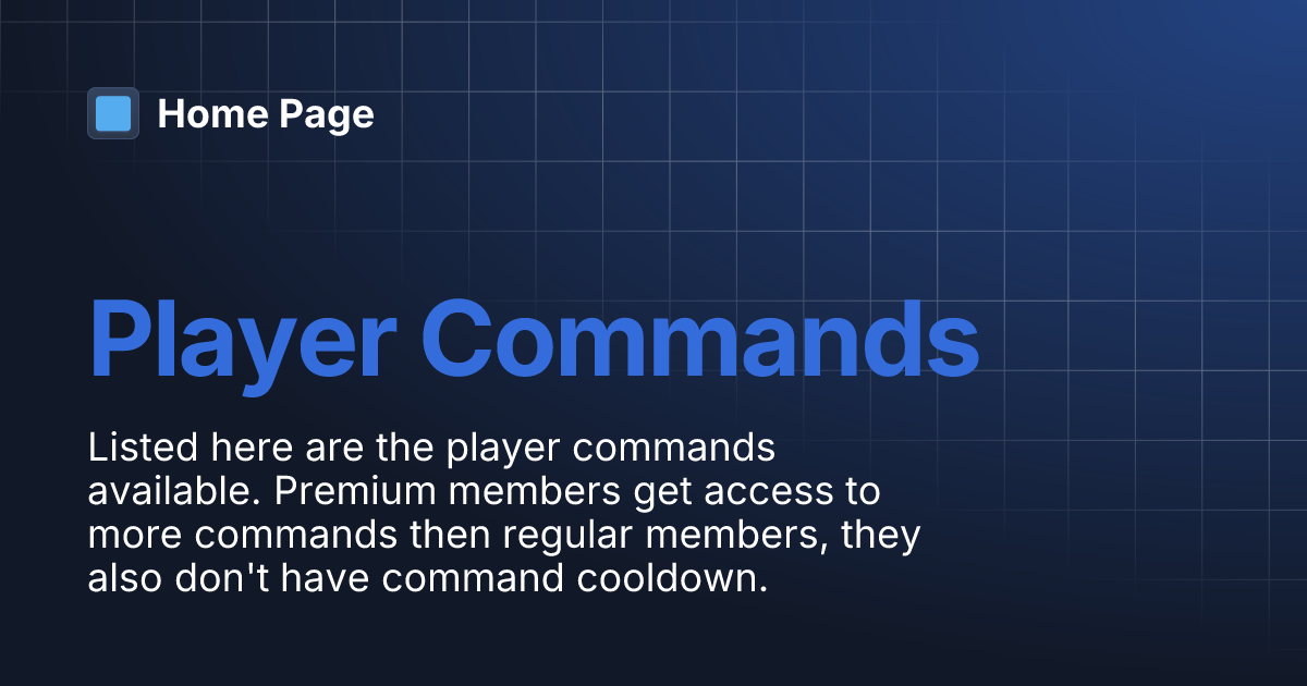 Player Commands | Home Page