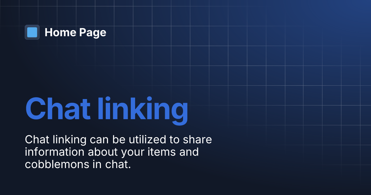 Chat linking | Home Page