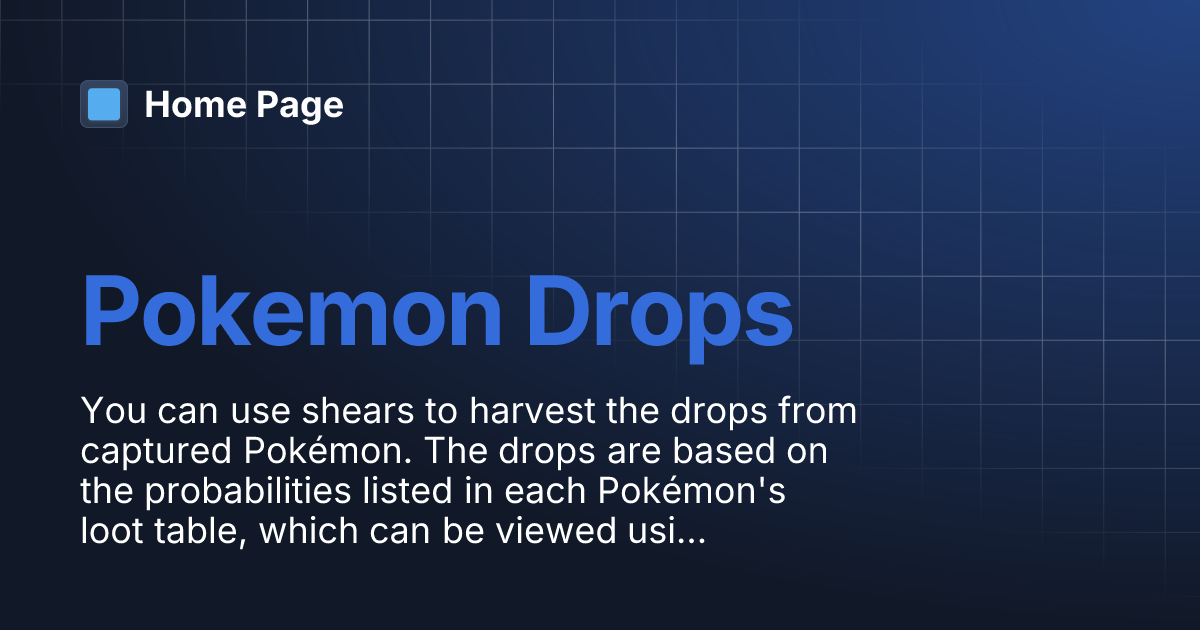 Pokemon Drops | Home Page